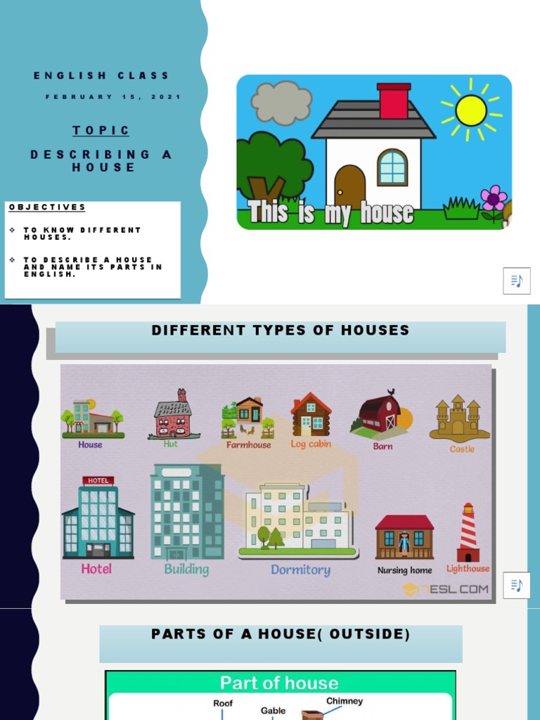 Topic Describing A House: English Class | PDF