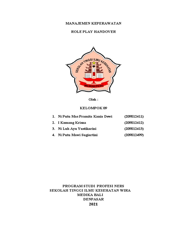 Role Play Hand Over | PDF | Pengembangan Diri | Kesehatan Holistik