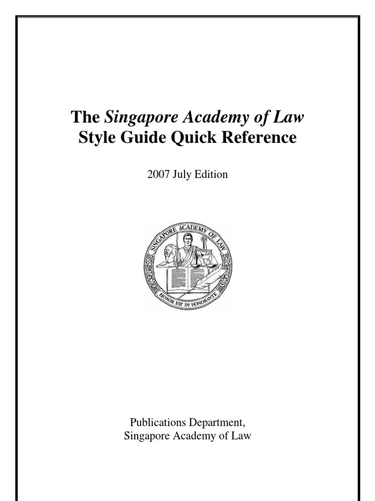 Sal Style Guide Quick Reference 2007 | PDF | Sic | Ellipsis