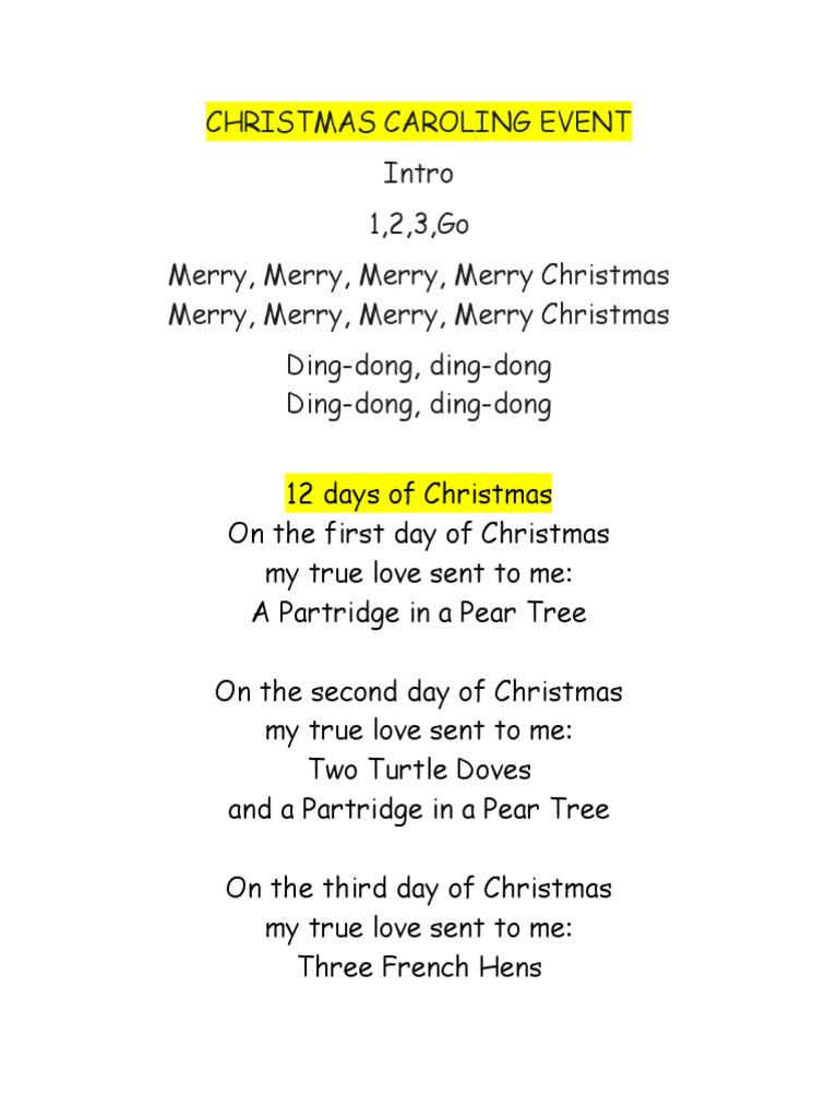 Lyrics For Christmas Caroling | PDF | Folk Songs | Christmas Traditions
