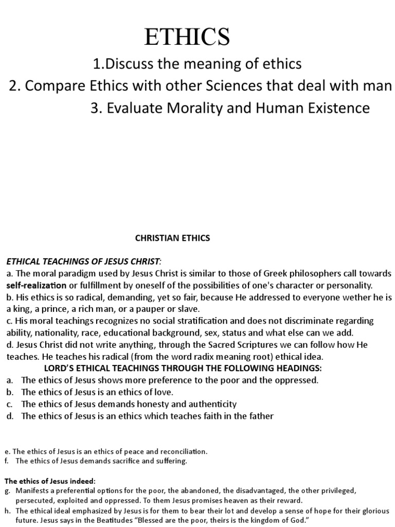 Ethical Teachings of Jesus Christ | PDF | Social Science | Religion ...