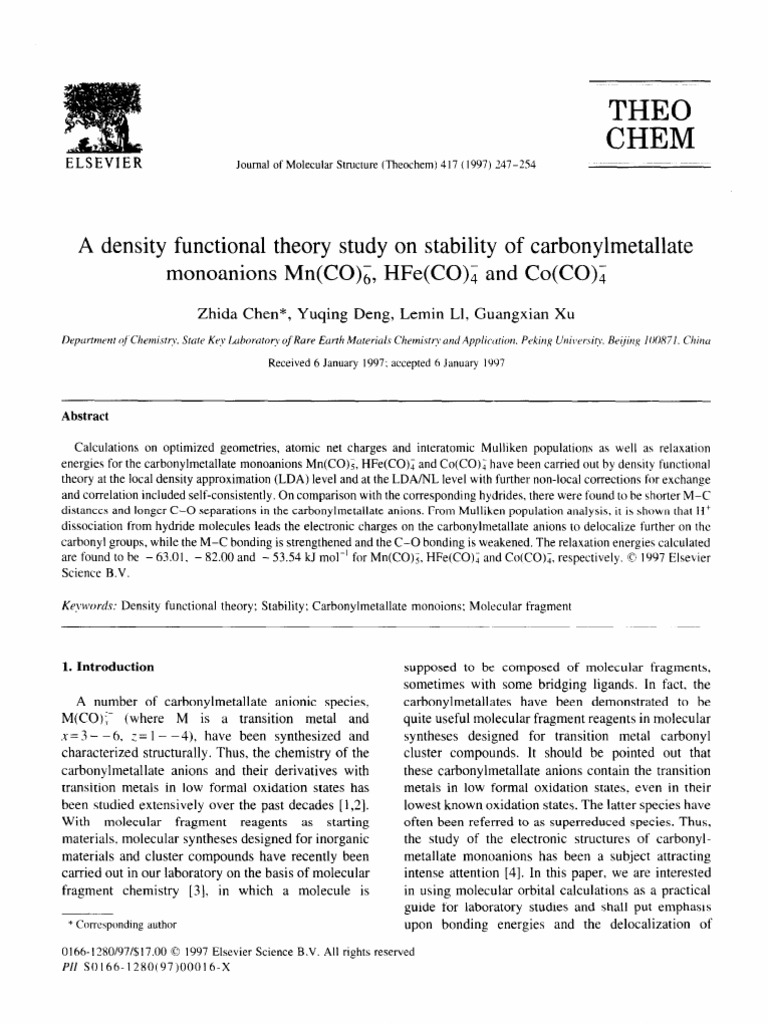 A density functional theory | Ion | Molecules