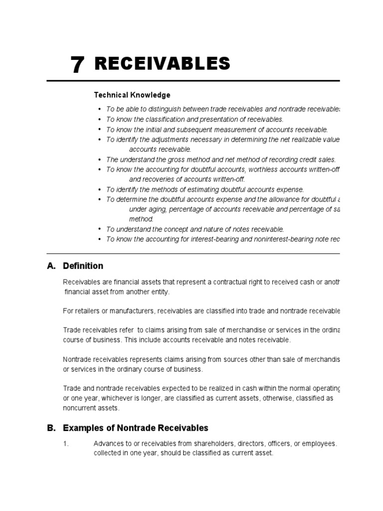 Understanding Receivables Classification | PDF | Bad Debt | Discounts ...