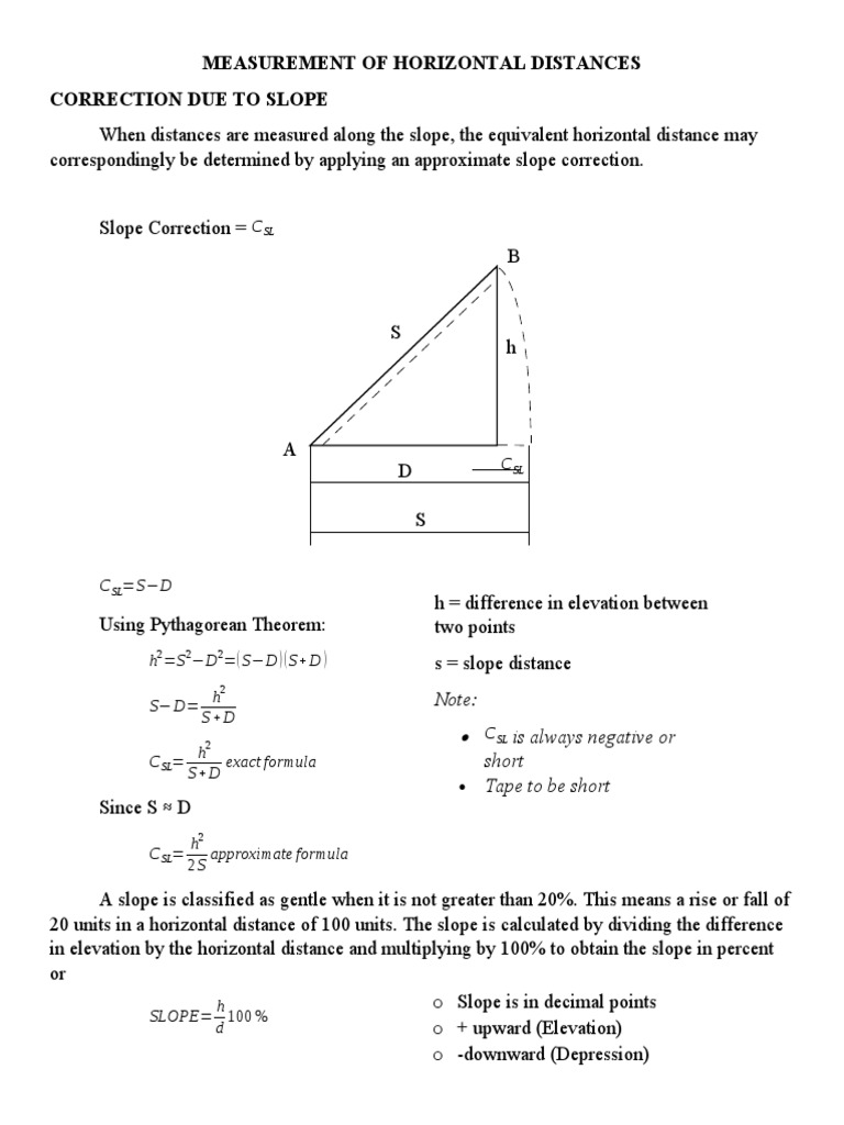 Measurement of Horizontal Distances 2 | PDF | Slope | Distance