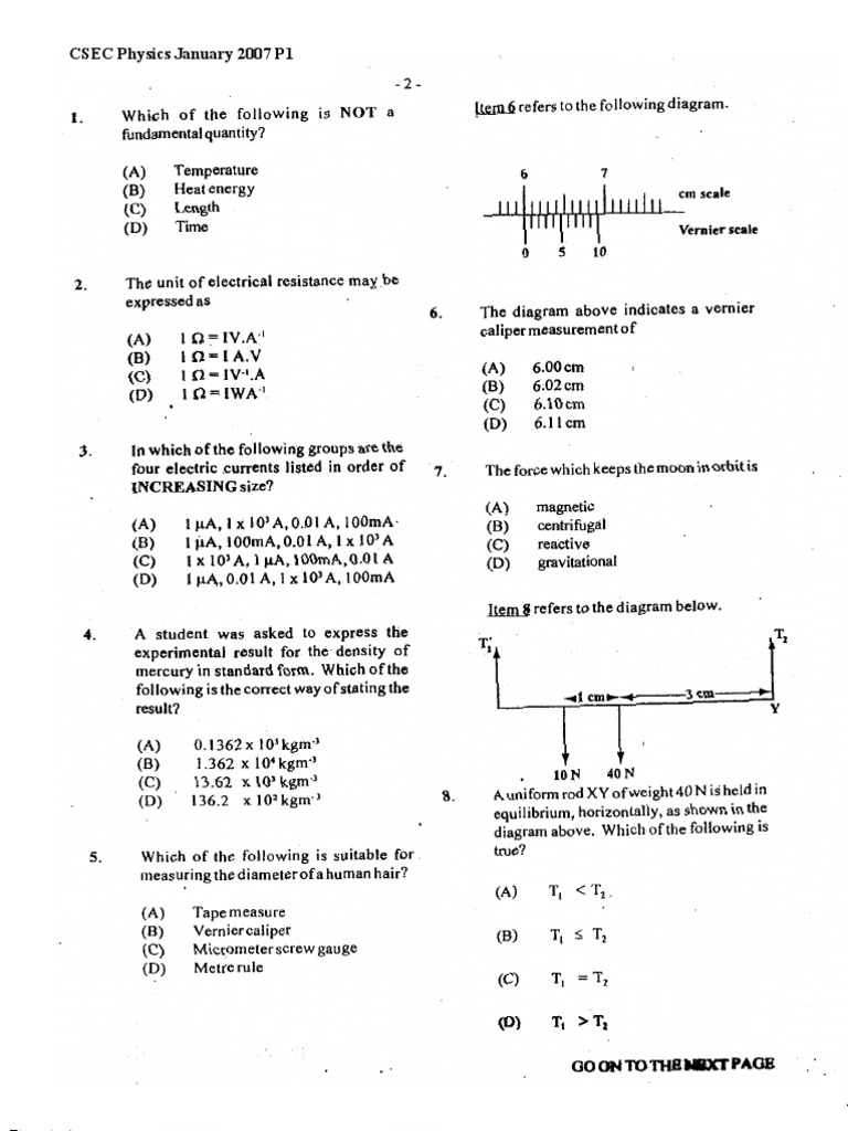 CSEC Physics January 2007 P1 | PDF | Alternating Current | Radioactive ...