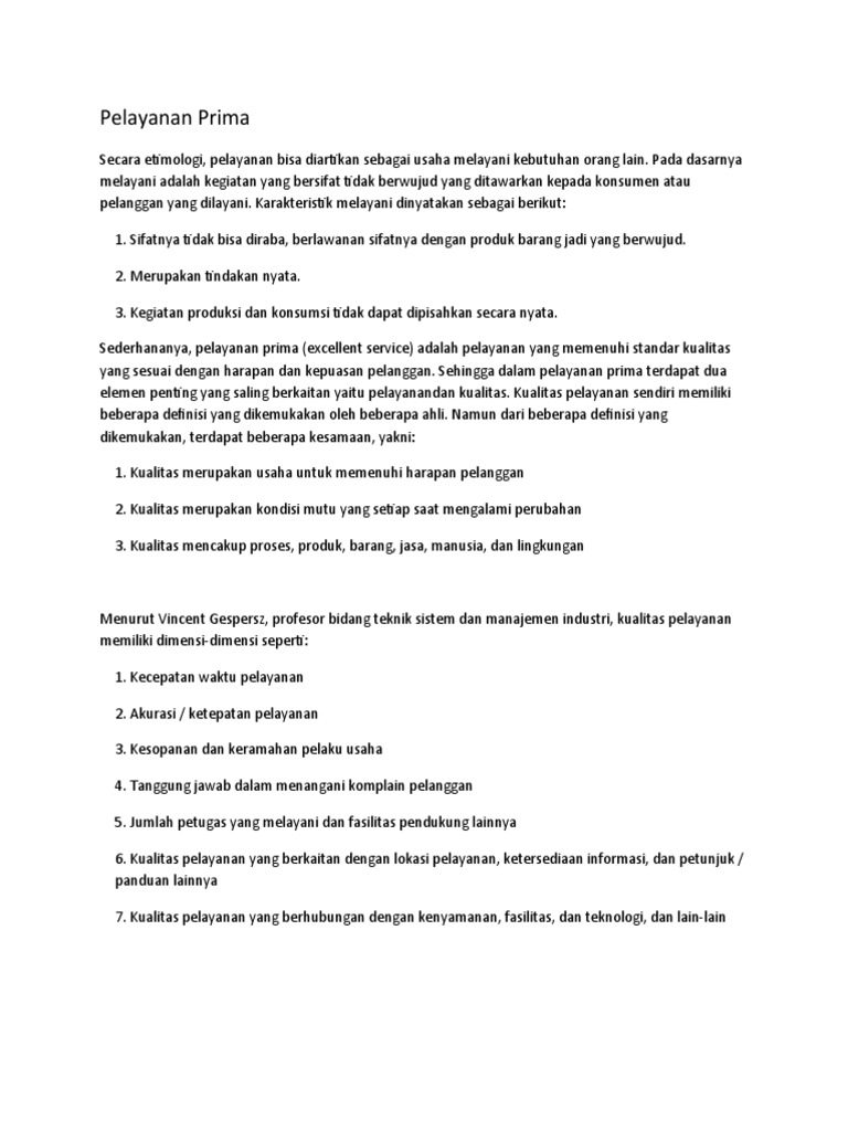 Pelayanan Prima | PDF