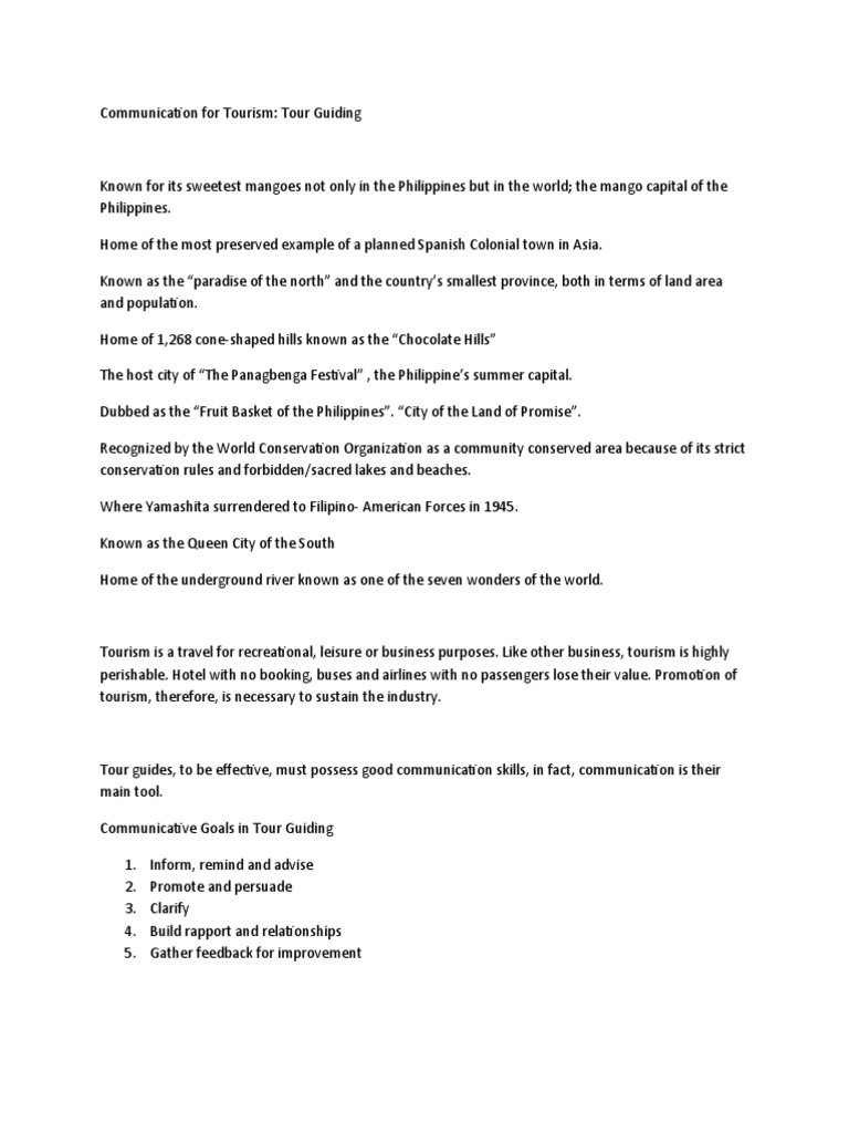 Communication For Tourism | PDF | Tourism | Communication