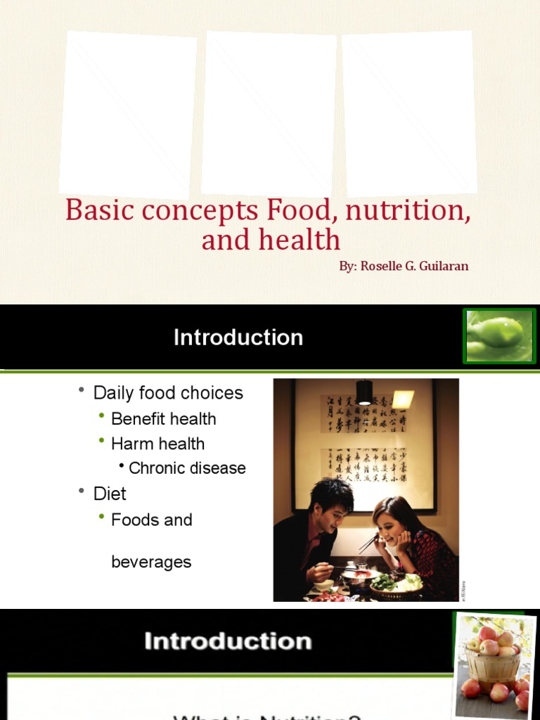 Basic Concepts of Food and Nutrition | PDF | Nutrients | Diet (Nutrition)