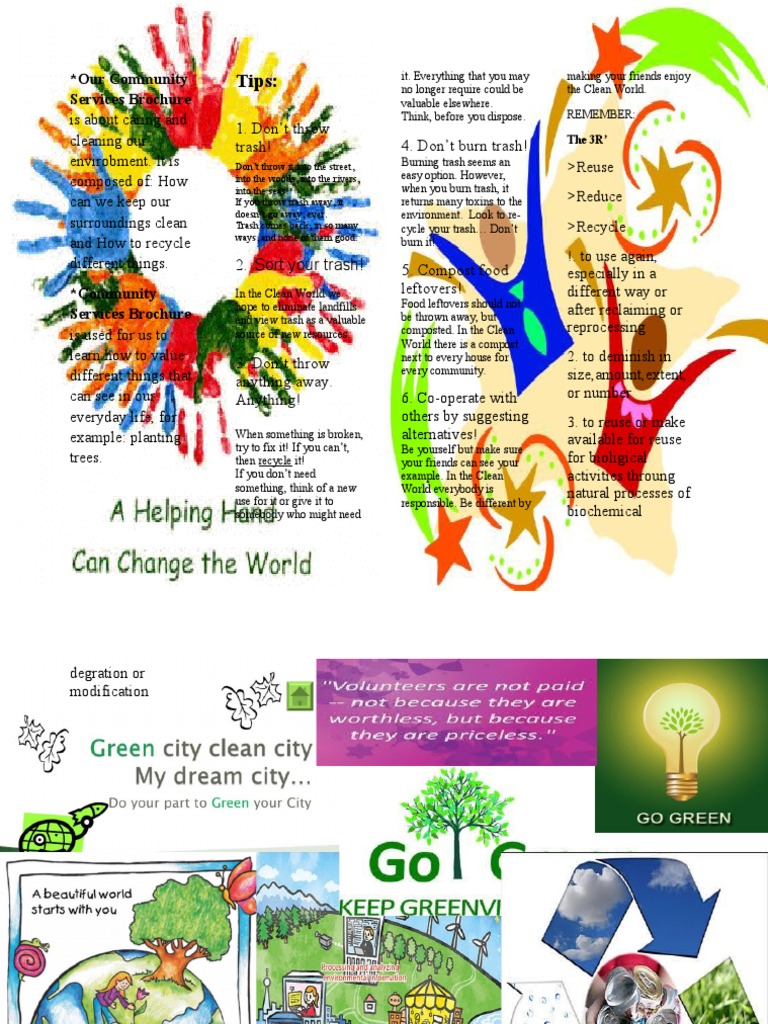 Community Service Brochure | PDF | Reuse | Recycling