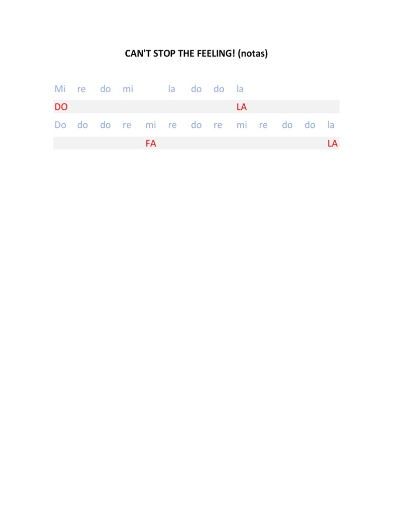 CANT Stop The Feeling | PDF