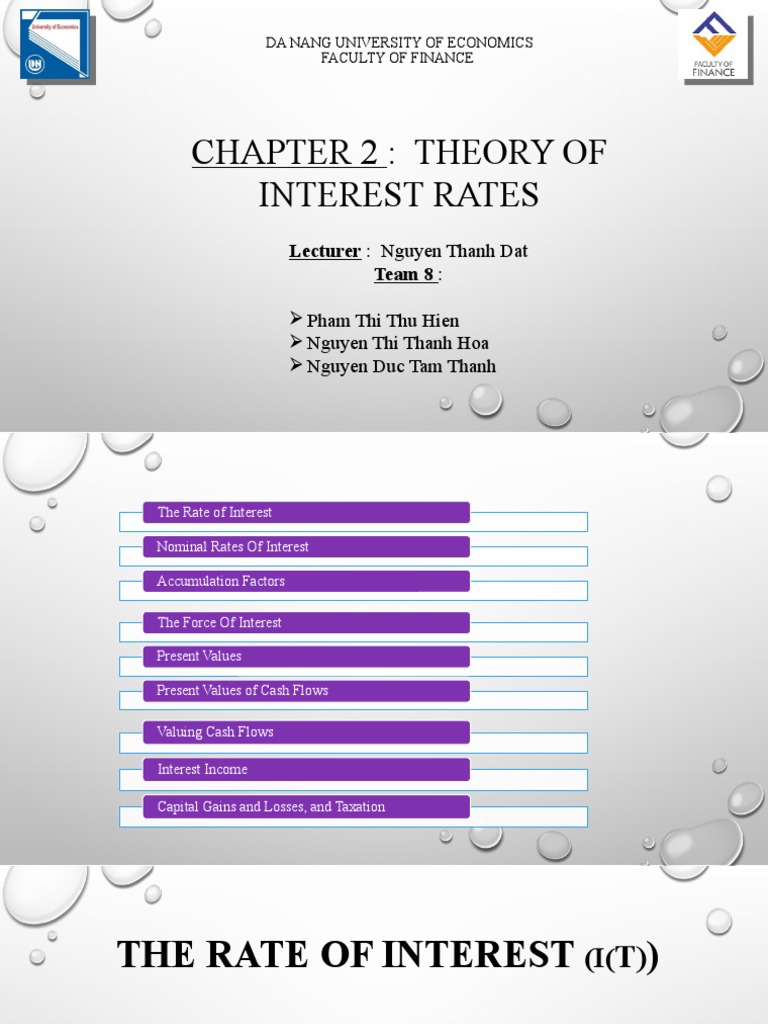 Chapter 2: Theory of Interest Rates: Lecturer: Nguyen Thanh Dat Team 8 ...