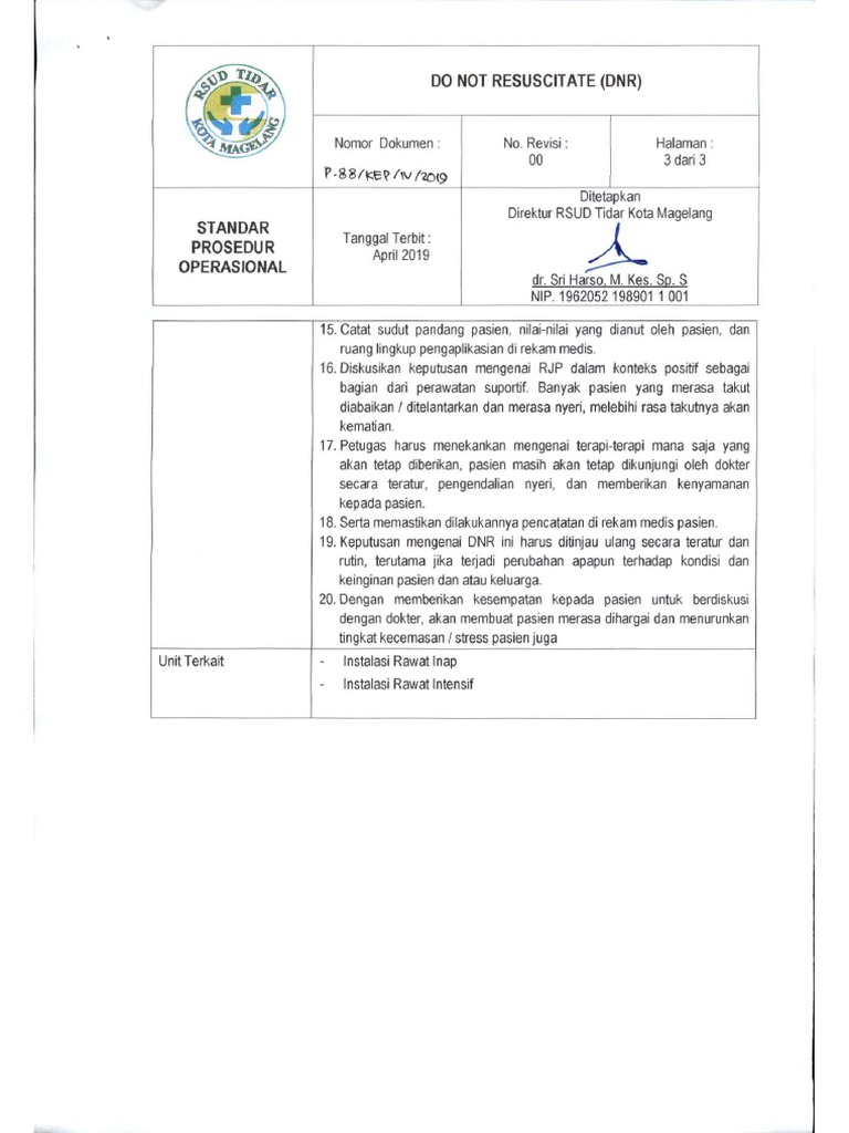 Sop Dan Panduan DNR | PDF