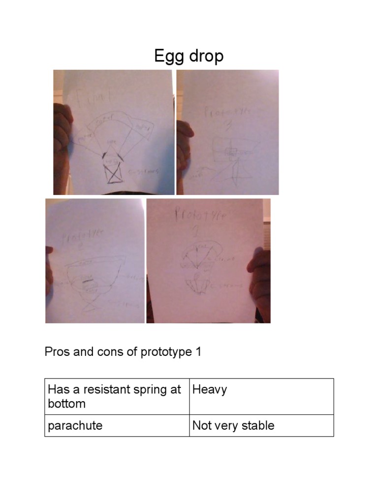 Egg Drop Prototype Analysis and Design | PDF