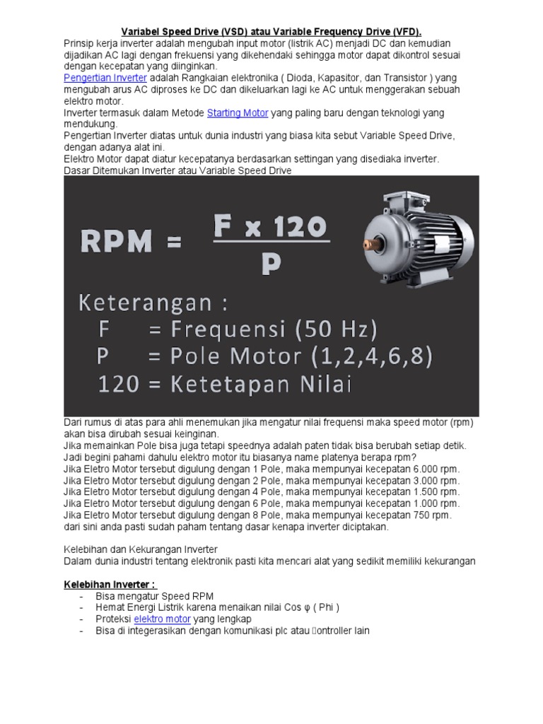 Prinsip Kerja Variable Speed Drive | PDF