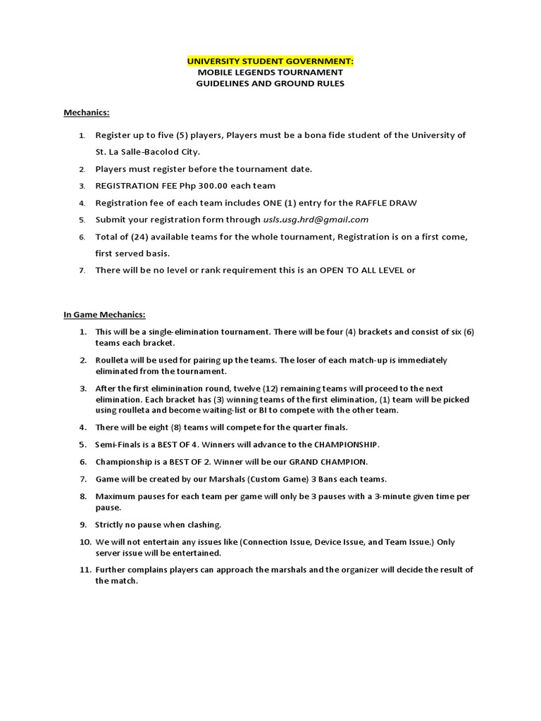 ML Guidelines and Registration | PDF | Sports Competitions | Sports