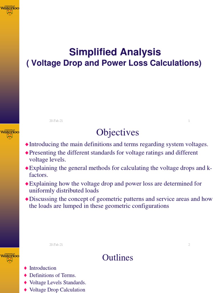 Simplified Guide to Voltage Drop and Power Loss Calculations | PDF ...