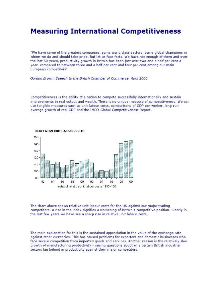 Measuring International Competitiveness | PDF | Sports & Recreation ...