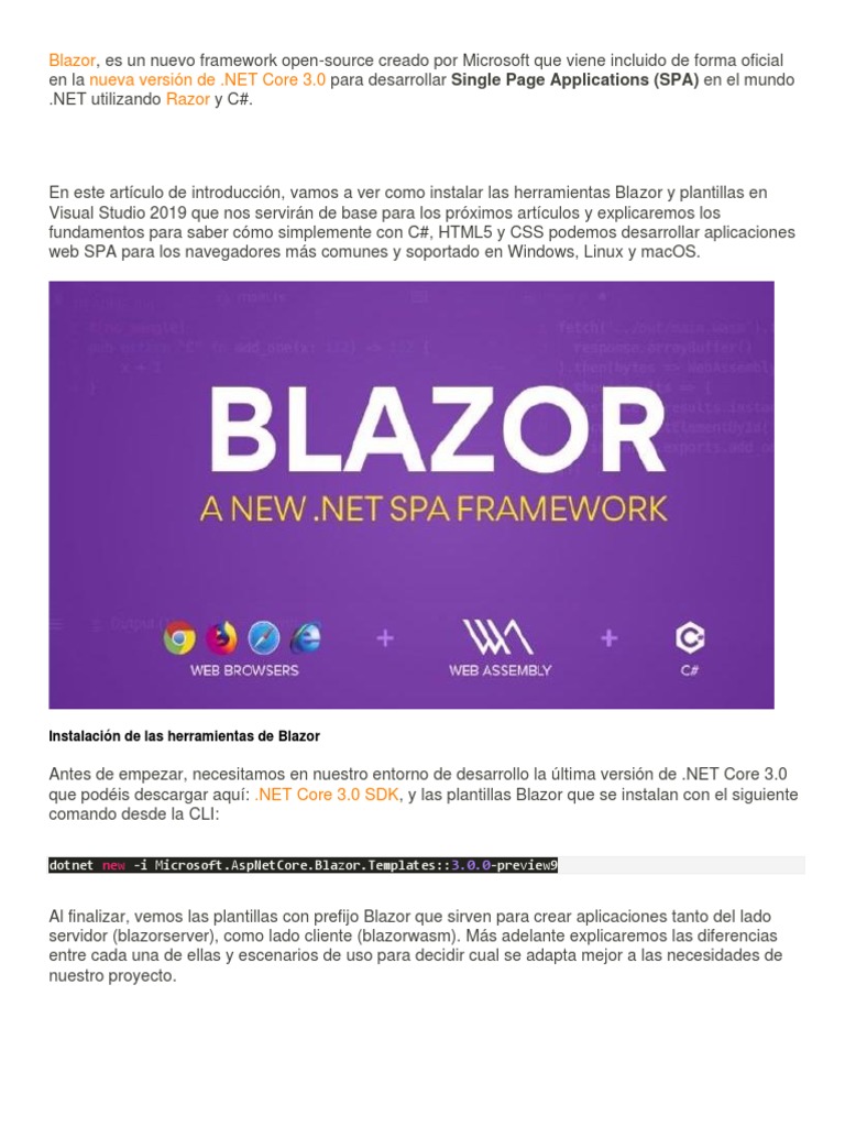 Instalación y configuración de Blazor en Visual Studio 2019 para el ...