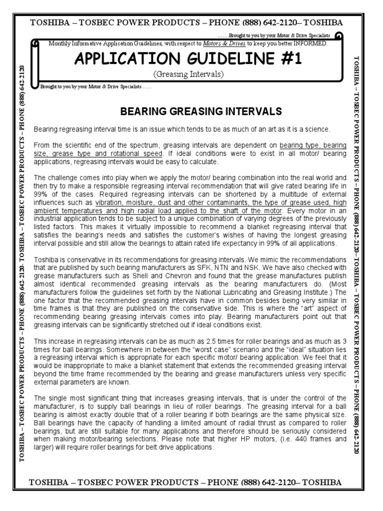 Guidelines for Establishing Optimal Bearing Greasing Intervals | PDF ...