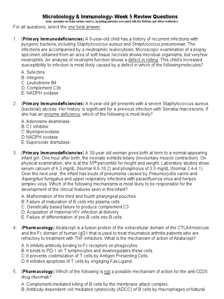 Microbiology & Immunology Quiz | PDF | Immune System | T Cell