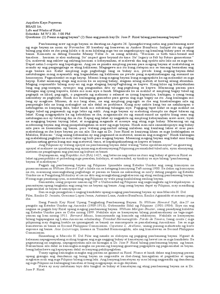 Life and Works of Rizal, Activity 2 | PDF