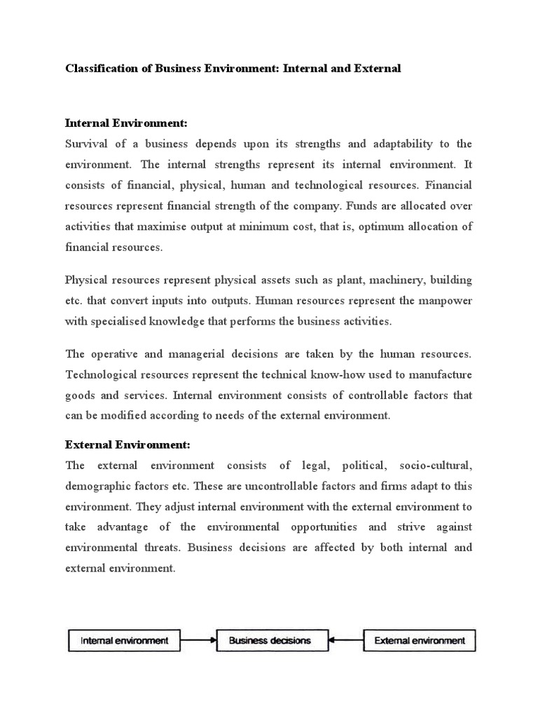 Classification of Business Environment | PDF | Economics | Capitalism