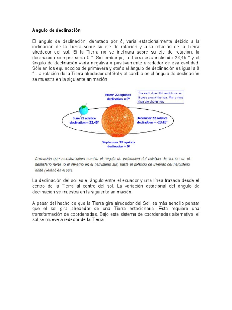 Angulo de Declinación | PDF | Ligero | Refracción
