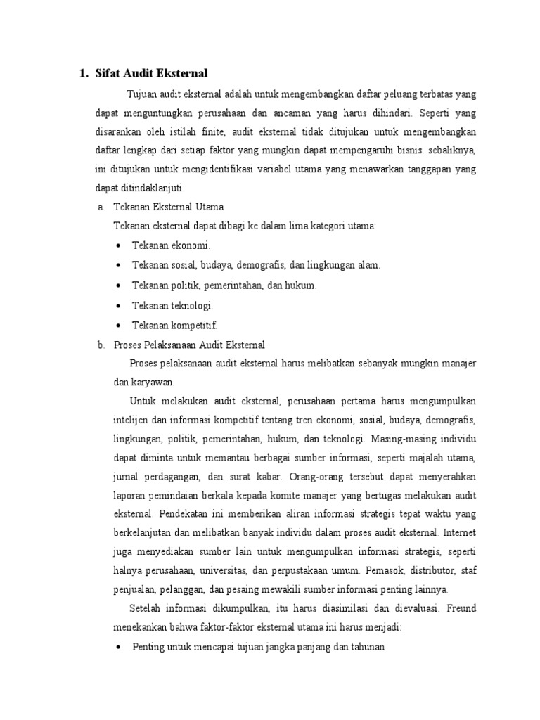 Sifat Audit Eksternal | PDF