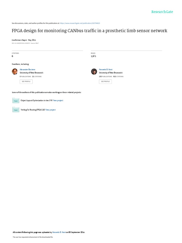 CAN Bus in FPGA Design | PDF | Prosthesis | Embedded System
