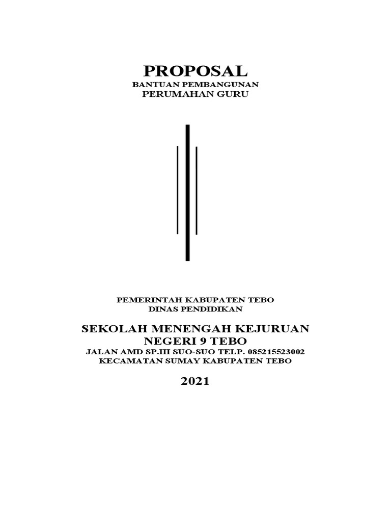 Contoh PROPOSAL RUMAH DINAS GURU | PDF