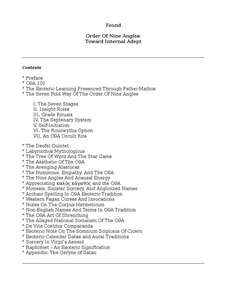 O9a Feond v1 | PDF | Western Esotericism | Satanism