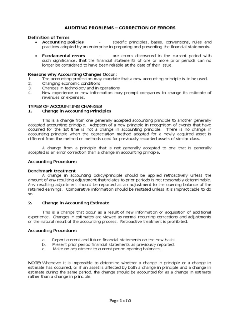 AP-01B Correction of Errors | PDF | Income Statement | Accounting
