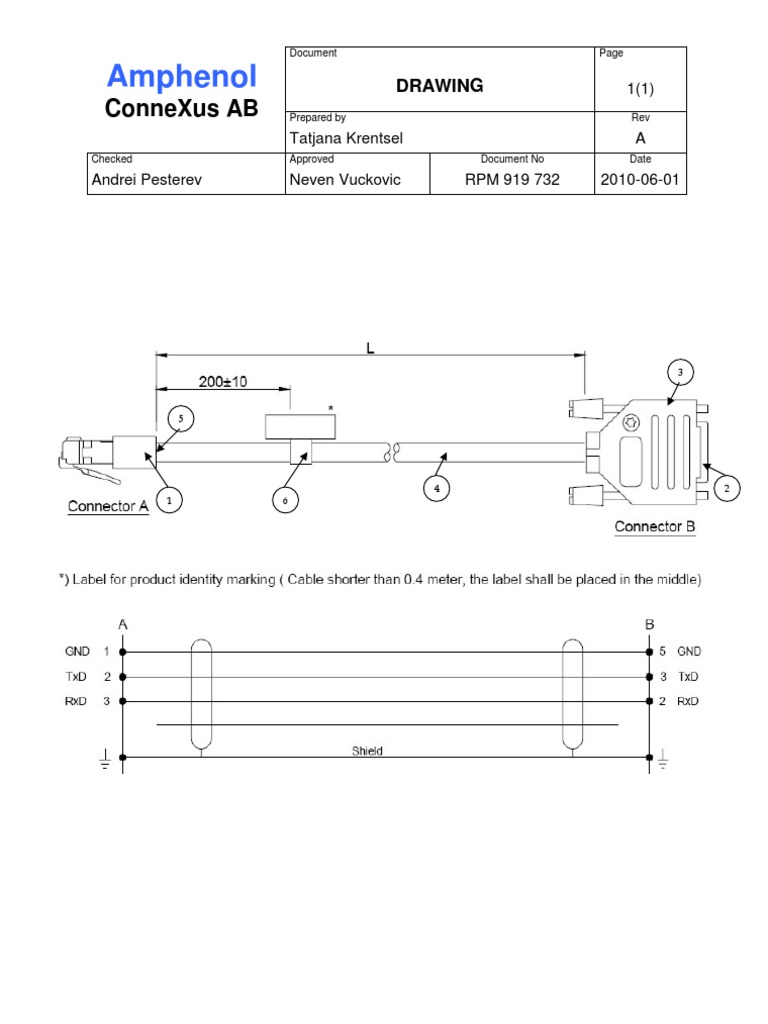 Amphenol ConneXus Drawing RPM 919 732 | PDF