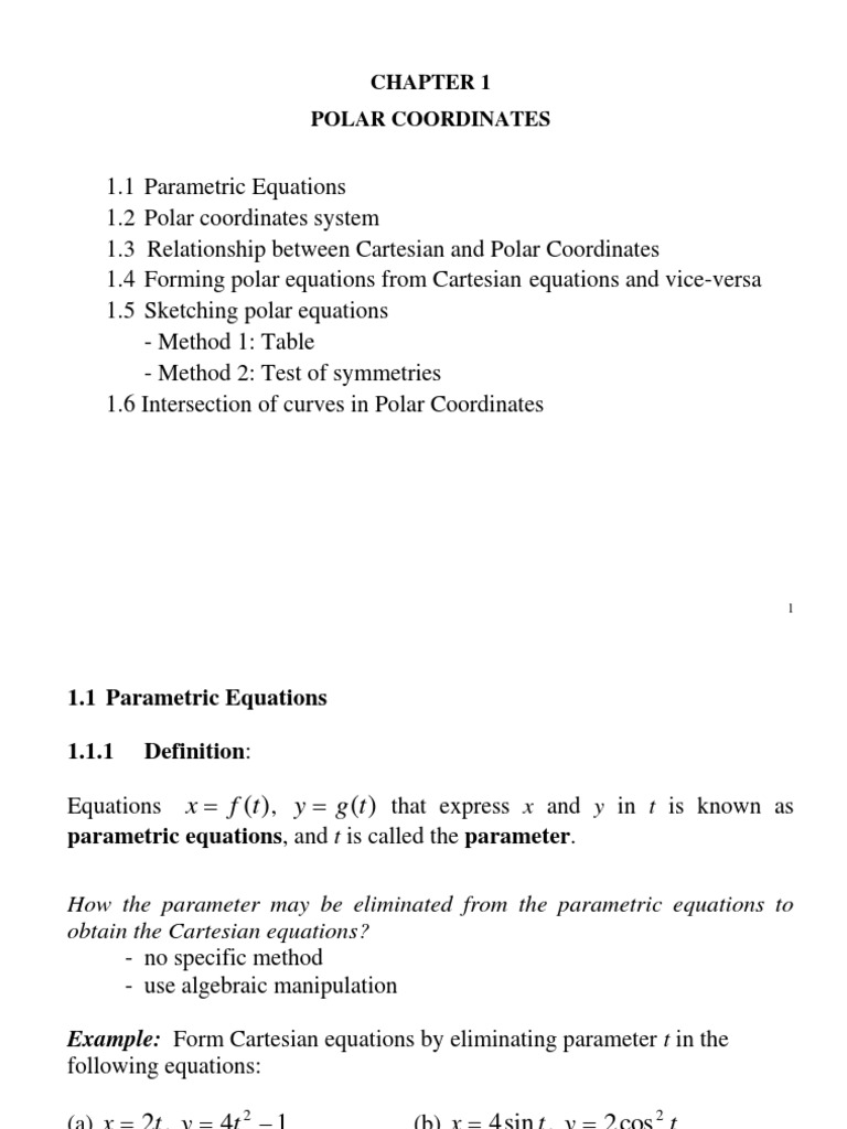 Polar Coordinates and Equations Guide | PDF | Coordinate System ...