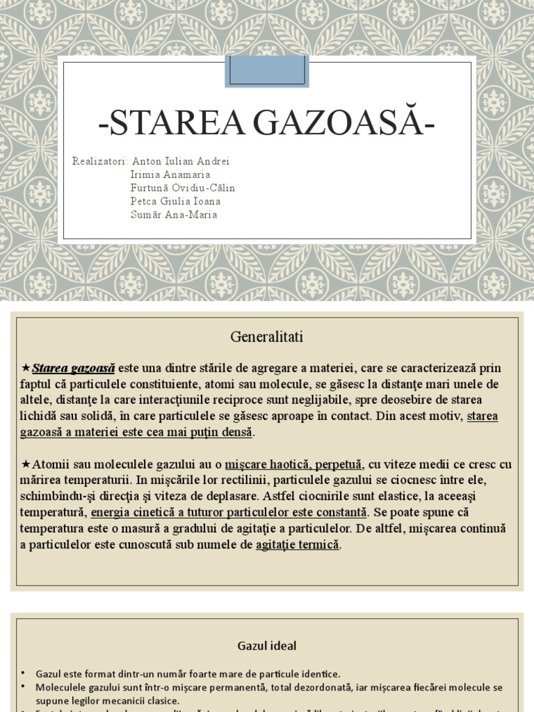 Starea Gazoasă | PDF