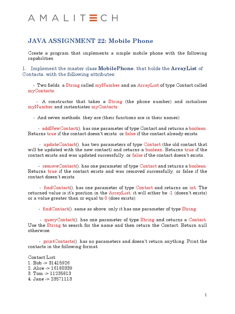 Assignment 22 Mobile Phone | PDF | Constructor (Object Oriented ...