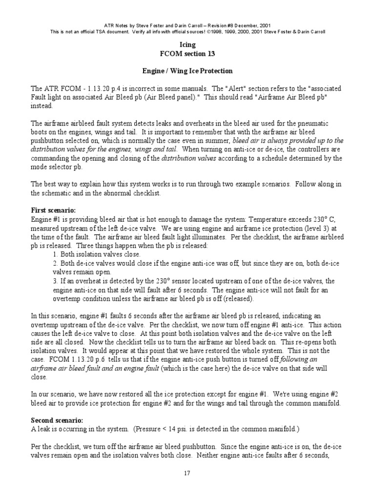 Icing FCOM Section 13 Engine / Wing Ice Protection | PDF | Ice | Aviation