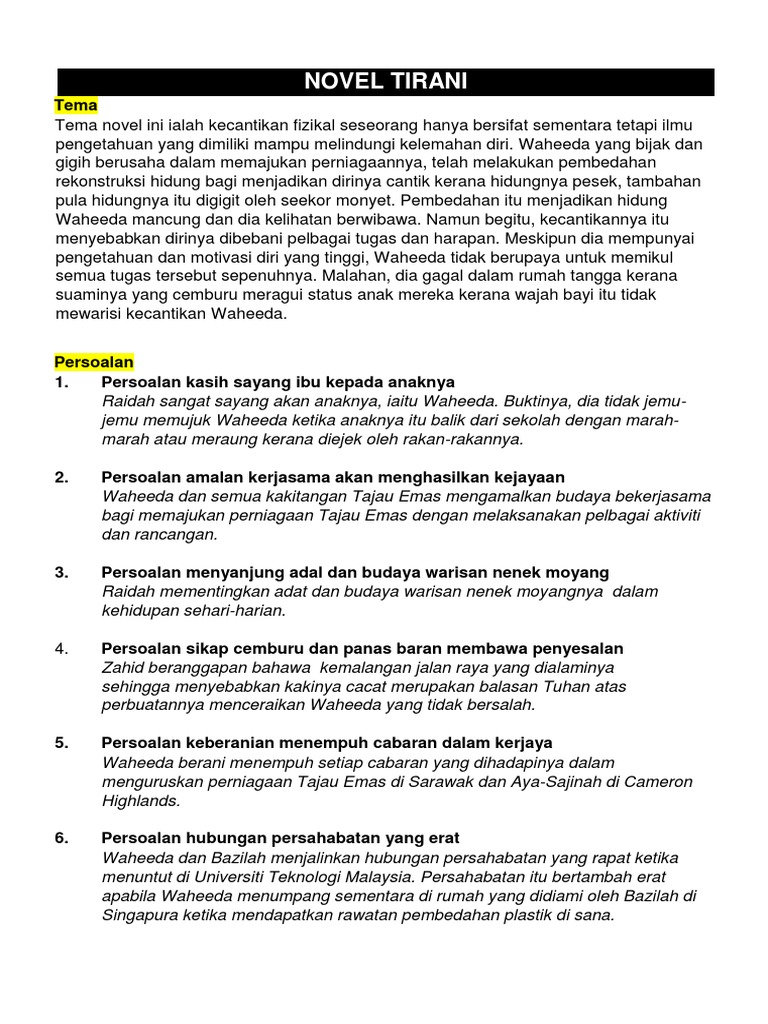 NOTA Novel Tirani | PDF