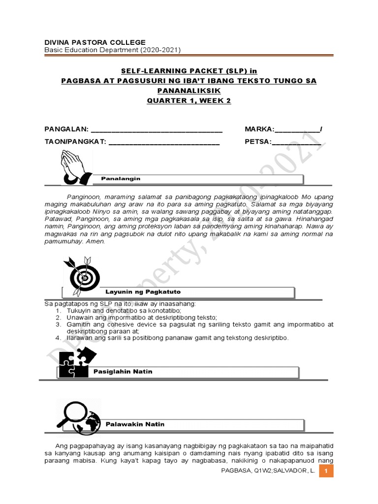 Edited Pagbasa Week 2 | PDF