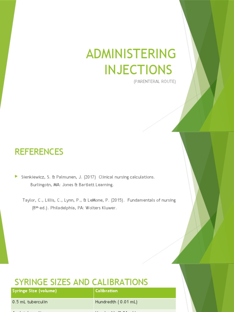 Administering Injections | PDF | Syringe | Injection (Medicine)