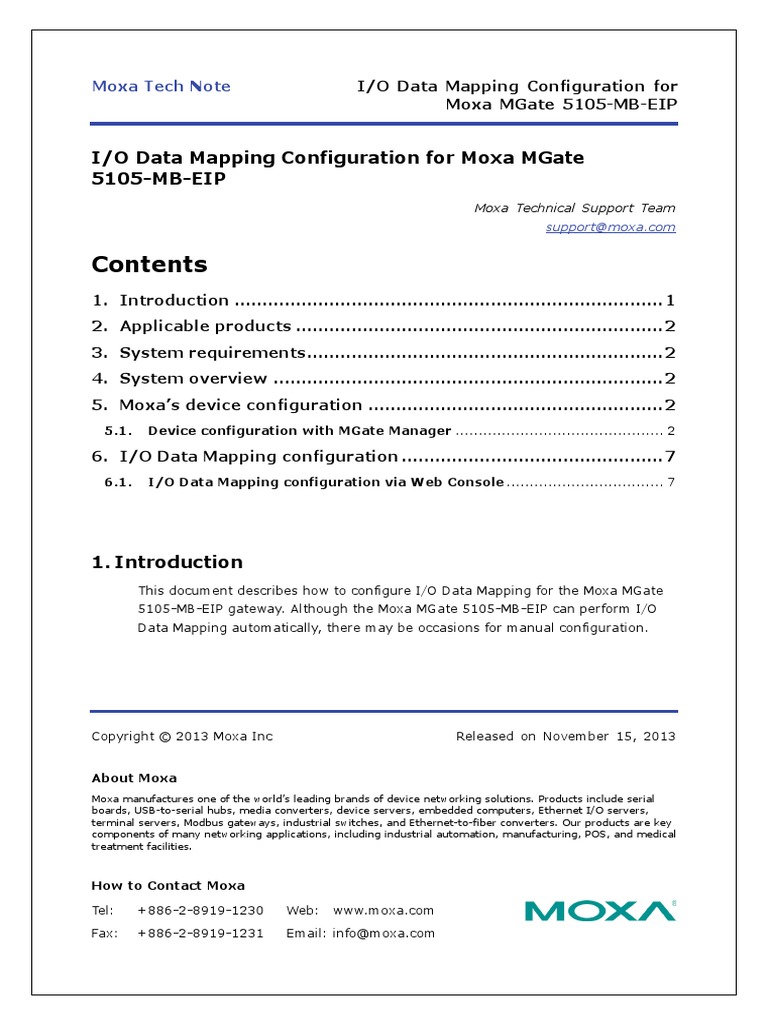 Moxa I o Data Mapping Configuration For Moxa Mgate 5105 MB Eip Tech ...