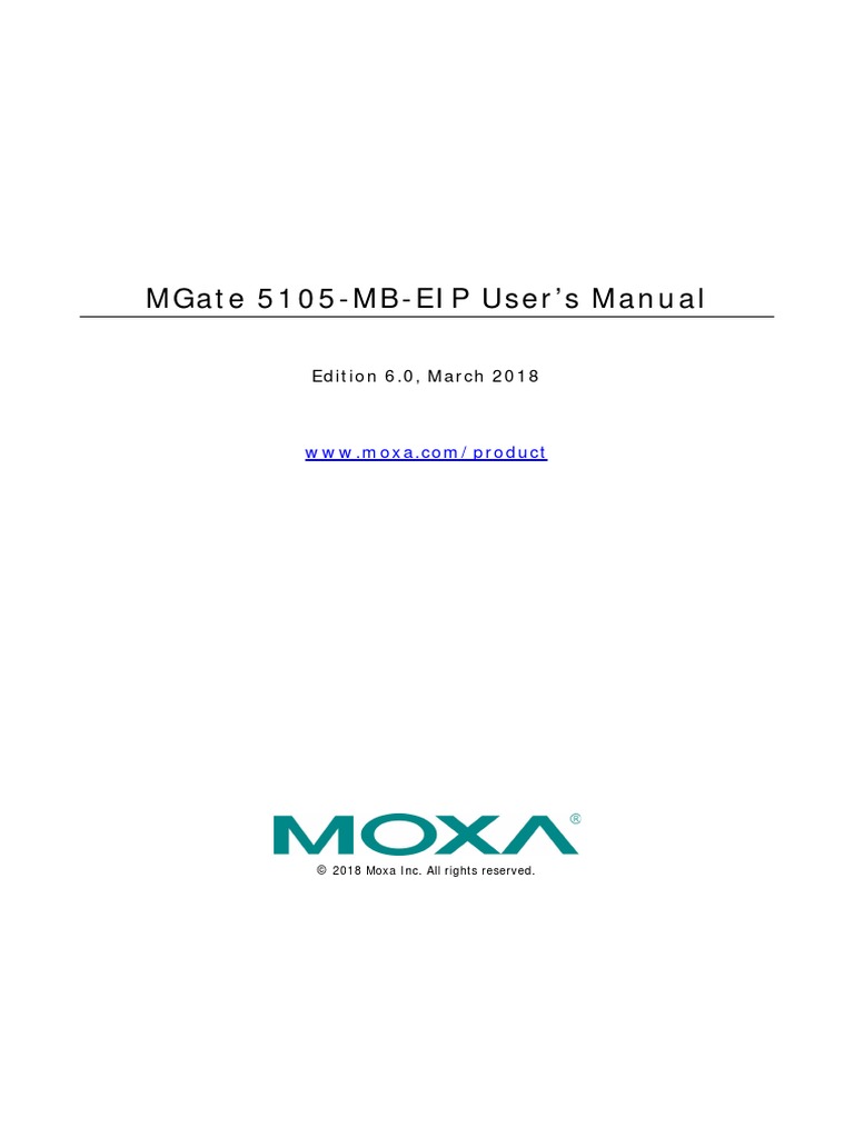 Mgate 5105-Mb-Eip User'S Manual: Edition 6.0, March 2018 | PDF | Ip ...
