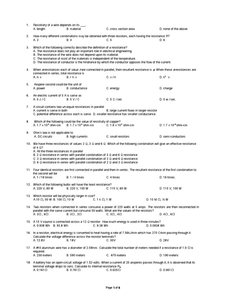 EE-Exam-DC - Ckt-1 - P-AC - Ckt-Feb-2021 Questionnaire | PDF | Series ...