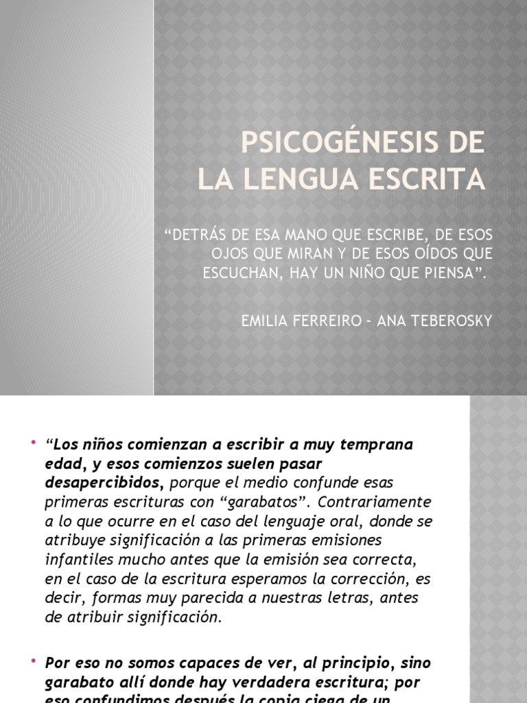 PSICOGÉNESIS DE LA LENGUA ESCRITA | PDF | Escritura | Palabra