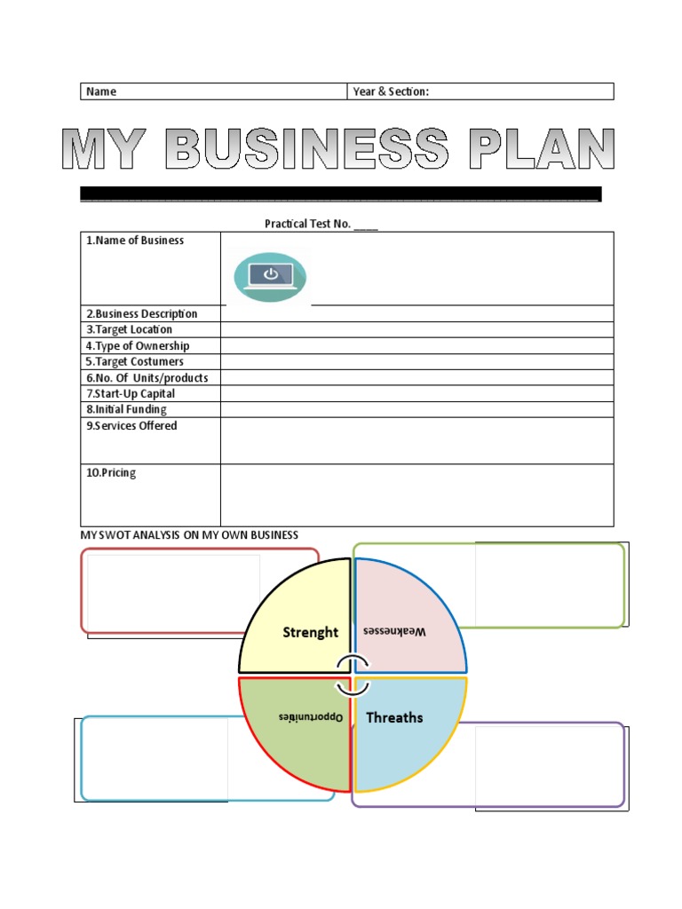 Practical Test No. 2 My Business Plan | PDF