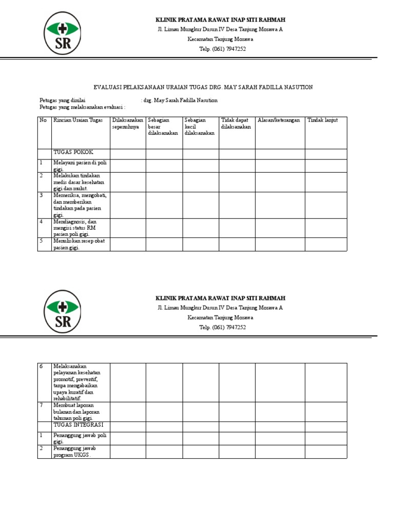 1.3.2 Contoh-Form-Evaluasi-Pelaksanaan-Uraian-Tugas | PDF