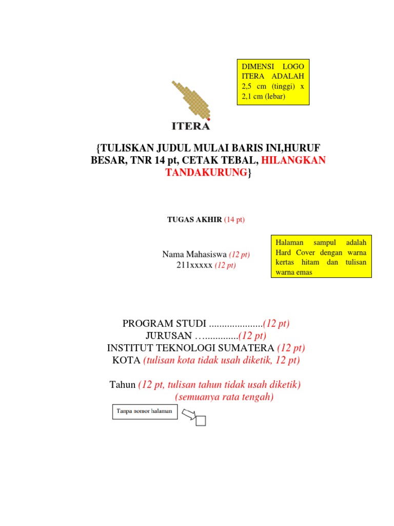 FORMAT TUGAS AKHIR ITERA | PDF