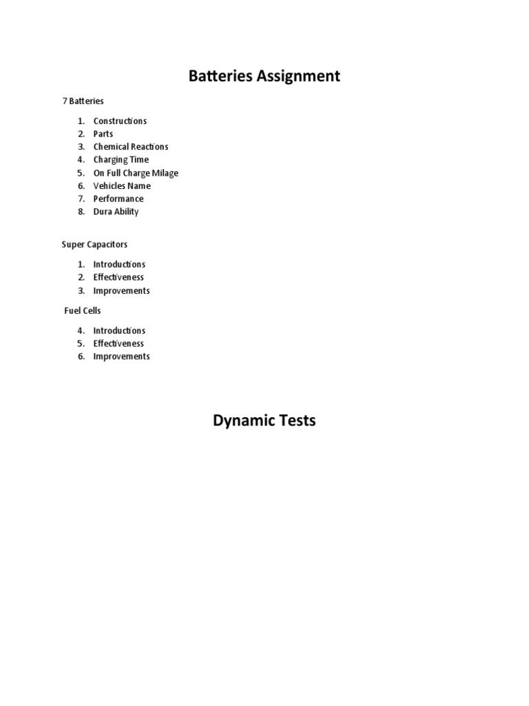 Batteries Assignment | PDF