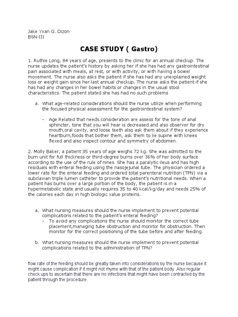 CASE STUDY (Gastro) | PDF | Gastroesophageal Reflux Disease | Esophagus
