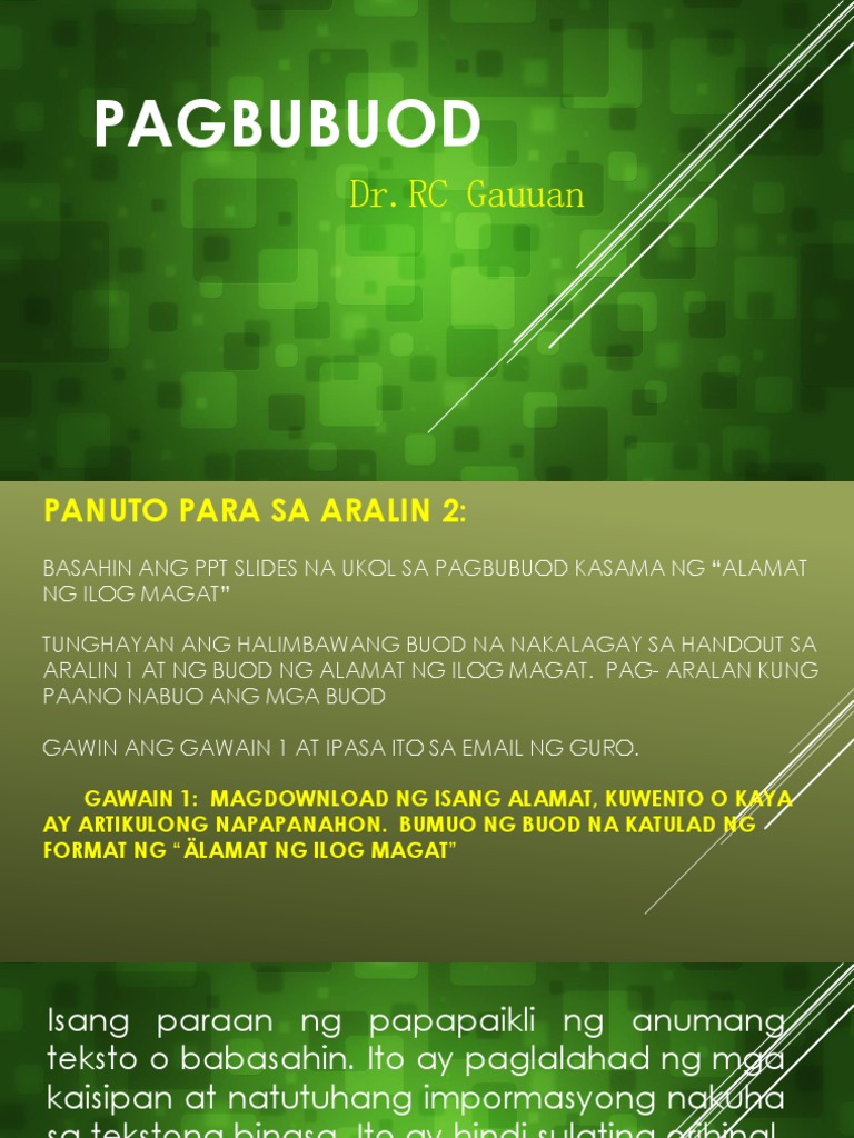 Aralin 2 Pagbubuod | PDF